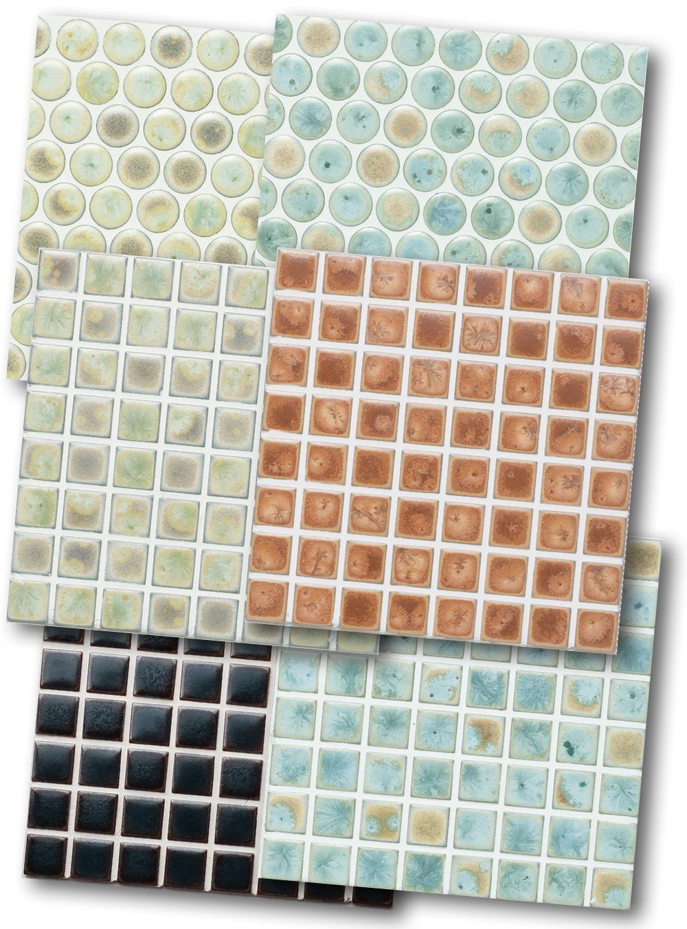 Cepac Porcelain Mosaic Tiles, Frost Proof/Acid Resistant, Gemstone, Aq ...
