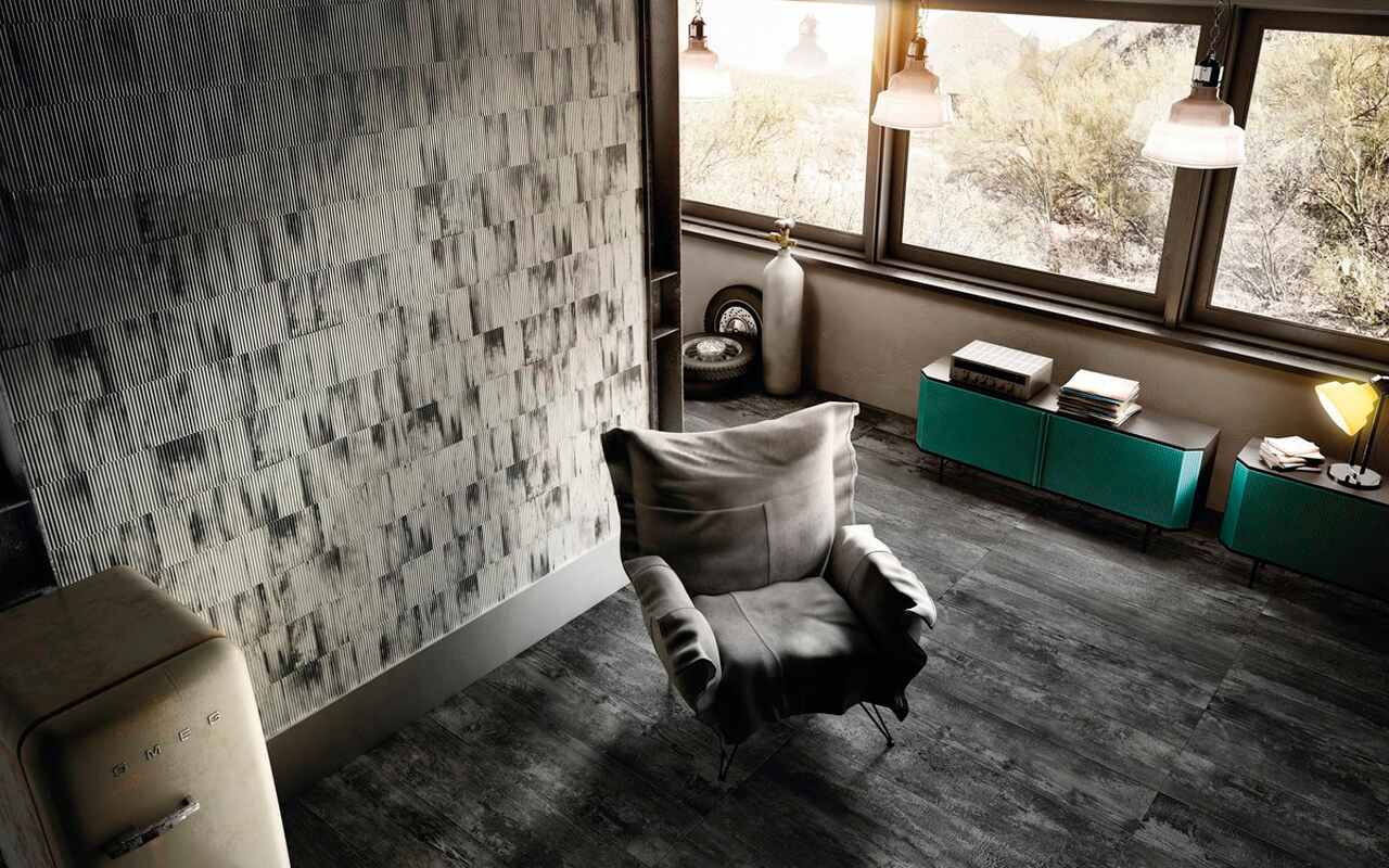 Diesel Living, Iris Ceramica Wall Tiles, Ribbed Oxide, White, 4”x8 ...