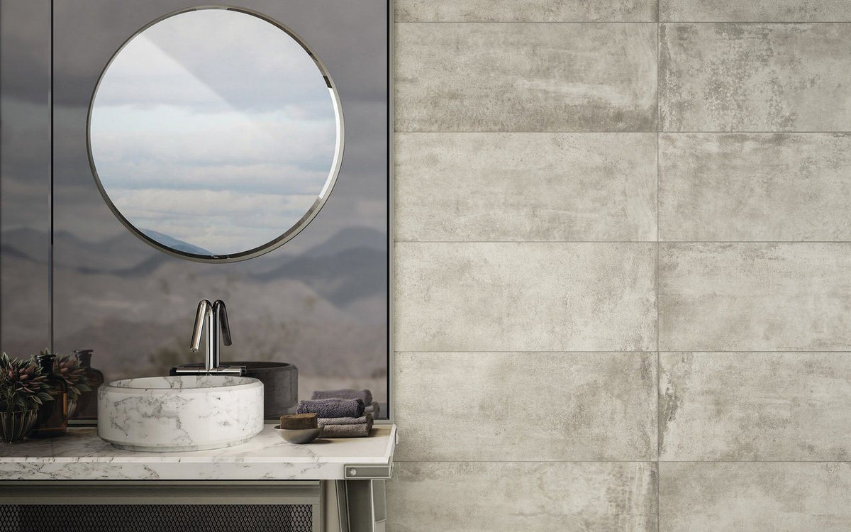Diesel Living, Iris Ceramica Floor Tiles, Grunge Concrete, Rebel Tan ...
