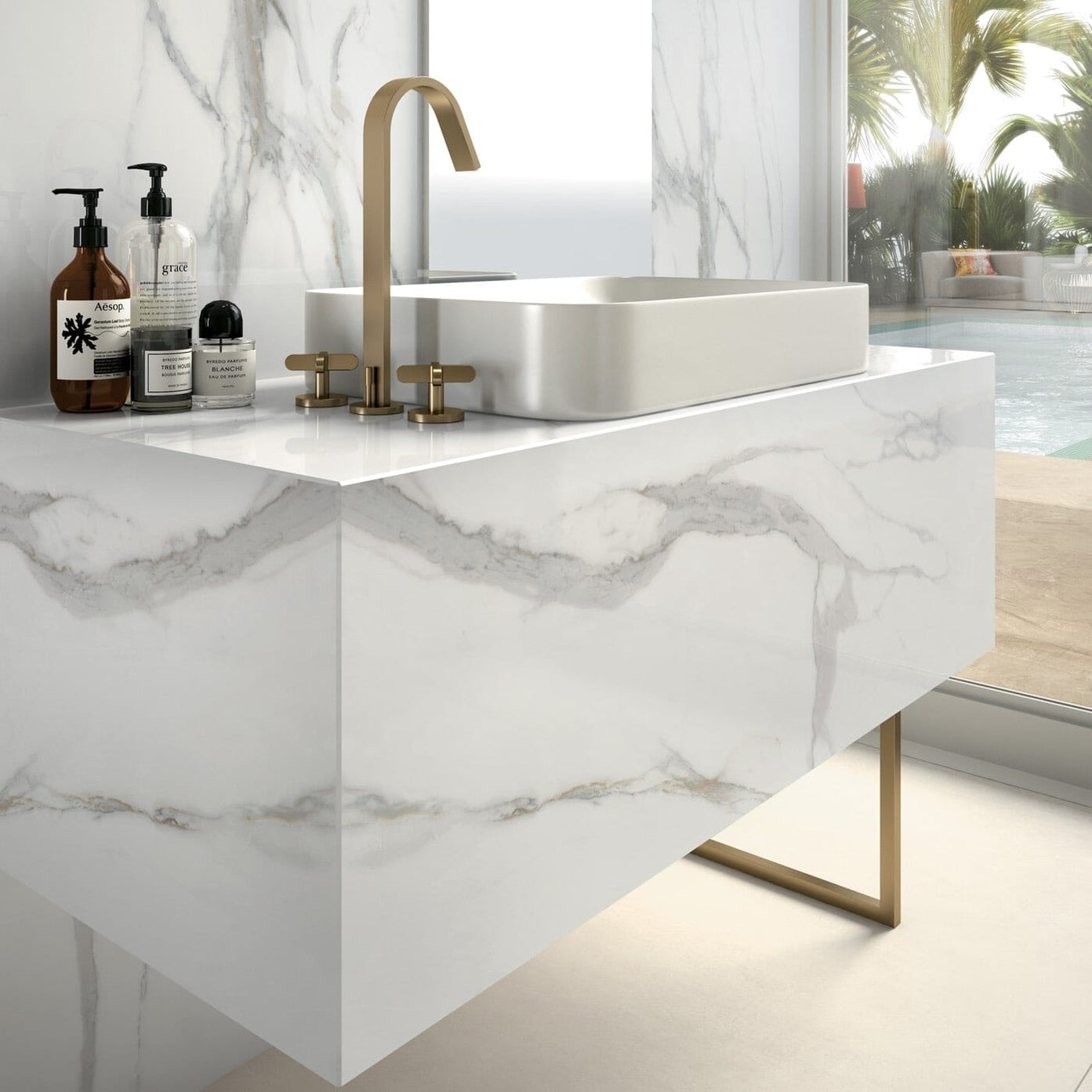 Infinity, Ceramic Slabs, Calacatta Oro MB06 – Factor Home & Design