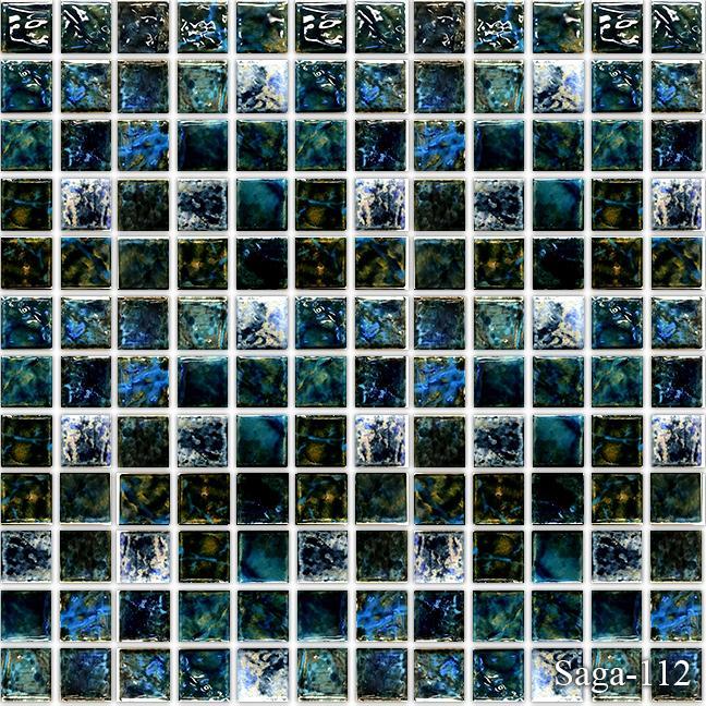 Fujiwa Pool Tiles, Saga 100 Series, Multi-color, 1" x 1" – Factor Home ...